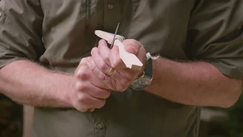 Using Hand Push Carving Technique Wood C... | Stock Video | Pond5