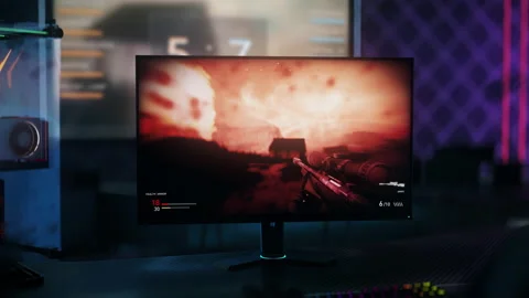 Using a heavy sniper rifle in the modern... | Stock Video | Pond5