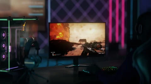 Using a heavy sniper rifle in the war ba... | Stock Video | Pond5