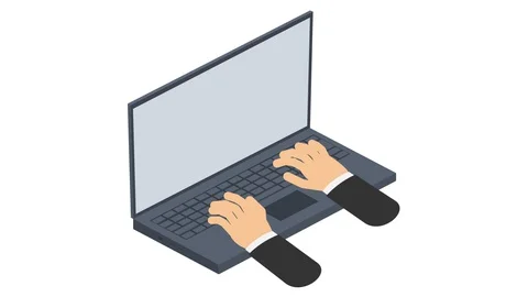 Using a laptop. Working. Animation of th... | Stock Video | Pond5