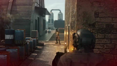 Using Modern Assault Rifle Weapon To Def... | Stock Video | Pond5