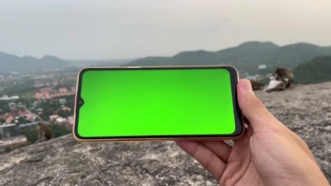 Using phone with green screen horizontal... | Stock Video | Pond5