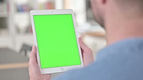 Using Tablet with Green Screen, Chroma K... | Stock Video | Pond5