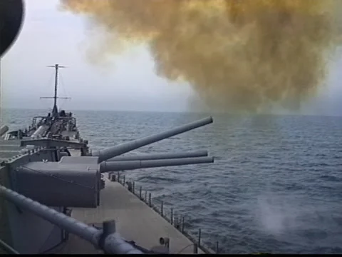 USS Wisconsin Battleship 1990s – Gun F... | Stock Video | Pond5