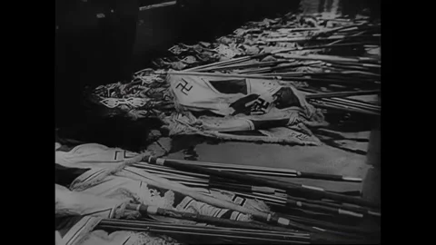 USSR, 1953 - Close-up of flags with Nazi... | Stock Video | Pond5