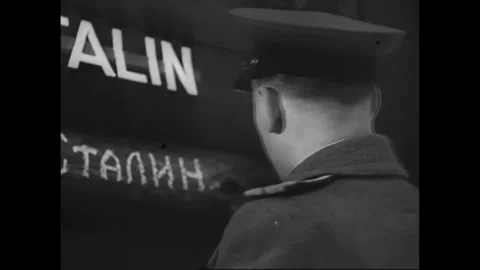 USSR, 1953 - A soldier finishes writing ... | Stock Video | Pond5