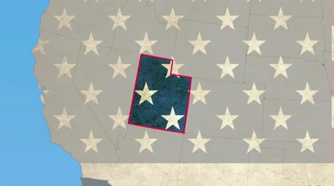 Utah pull out, smooth USA map, all state... | Stock Video | Pond5