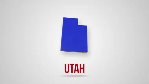 Utah State of USA. Animated map of USA s... | Stock Video | Pond5