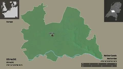 Utrecht location. Netherlands. Relief ma... | Stock Video | Pond5