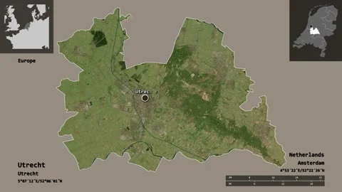 Utrecht location. Netherlands. Satellite... | Stock Video | Pond5
