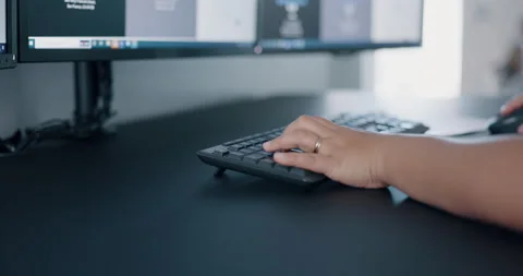UX design, hands typing at desk and work... | Stock Video | Pond5