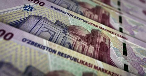 Uzbekistan Sum money banknote surface lo... | Stock Video | Pond5