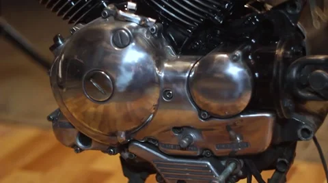 V-shaped engine - auto mechanic assemble... | Stock Video | Pond5