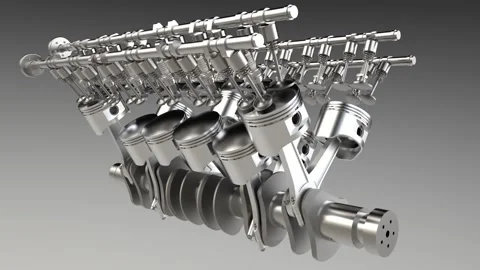 v12 valvetrain animation | Stock Video | Pond5