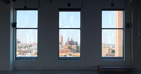 Vacant / empty office building window vi... | Stock Video | Pond5