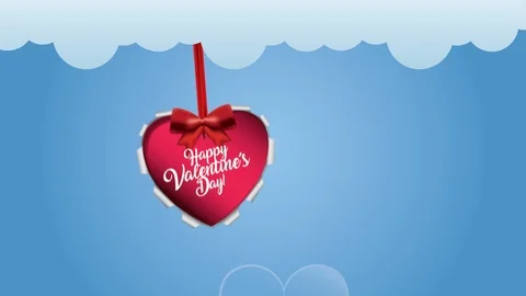 valentines day animated card with hearts... | Stock Video | Pond5