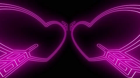 valentines day heart arrow animation dra... | Stock Video | Pond5