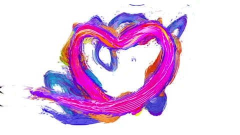 Valentine's day liquid paint splash form... | Stock Video | Pond5