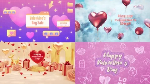 After Effects: Valentines Day Titles Reveal Pack #263469883
