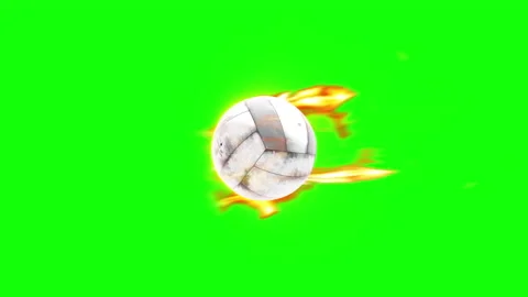 valley ball fire green background loop a... | Stock Video | Pond5