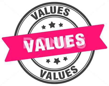 Values stamp. values label on transparent background. round sign ~ Clip ...