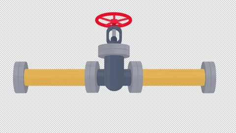 Valve on the pipe. Animation of the gas ... | Stock Video | Pond5
