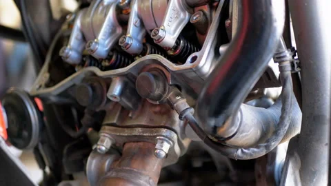 Valves and Valve Mechanisms in Motorcycl... | Stock Video | Pond5