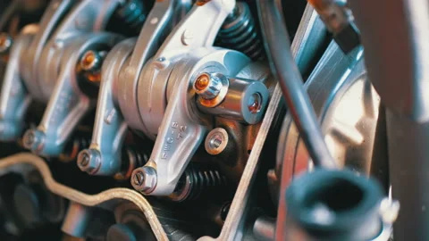 Valves and Valve Mechanisms in Motorcycl... | Stock Video | Pond5