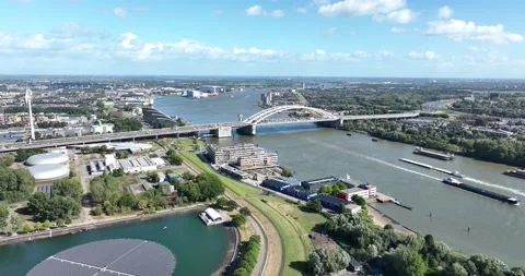 The Van Brienenoordbrug bridge and solar... | Stock Video | Pond5