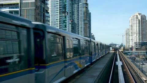 Vancouver, BC, Canada, Skytrain Monorail... | Stock Video | Pond5