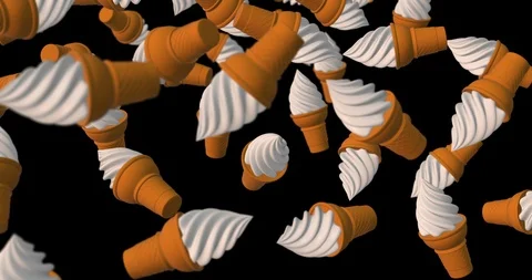 vanilla ice cream cone falling | Stock Video | Pond5