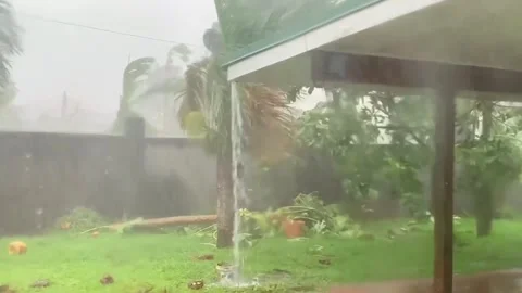 Vanuatu: Tropical Cyclone Judy Lashes Is... | Stock Video | Pond5