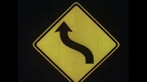 Various animated road signs and driving ... | Stock Video | Pond5