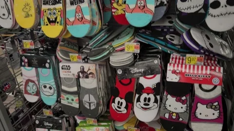 Various Character Socks | Stock Video | Pond5