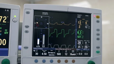 Various life parameters on the black scr... | Stock Video | Pond5