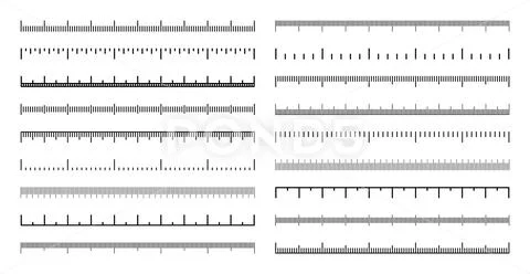 Various measurement scales with divisions. Realistic scale for ...