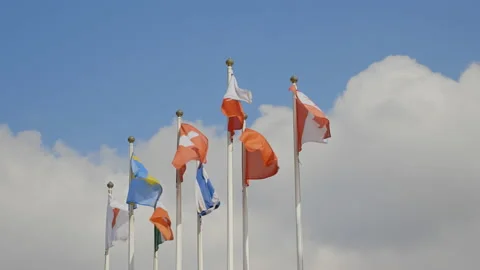 Various national flags countries under a... | Stock Video | Pond5