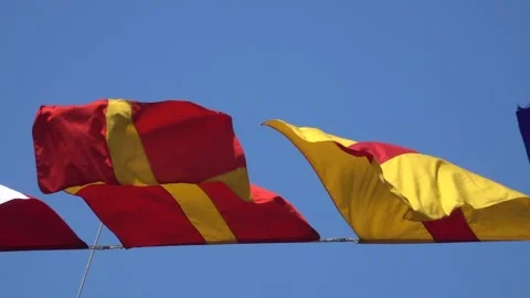 Various nautical flags tied together wit... | Stock Video | Pond5