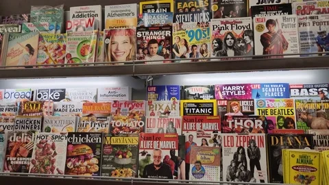 Various Reading Magazines Retailer | Stock Video | Pond5
