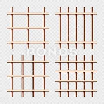 Various shiny metal prison bars collection. Realistic detailed jail ...
