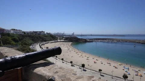 Vasco da Gama Beach in Sines , View from... | Stock Video | Pond5