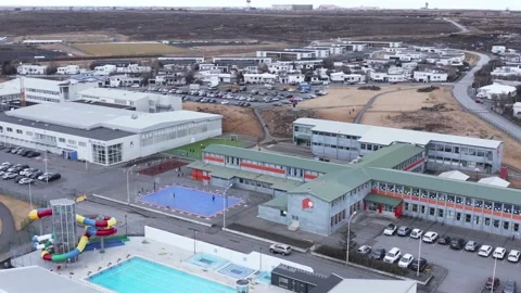 Vatnaveröld swimming pool facility and ... | Stock Video | Pond5