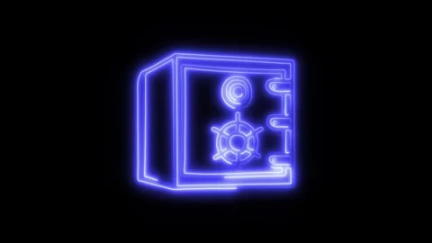 Vault Outline Icon in HD Video Neon Anim... | Stock Video | Pond5