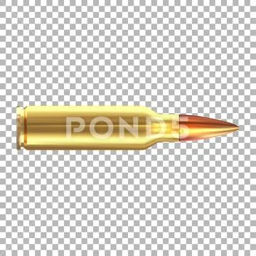 Vector 3d realistic rifle bullet isolated on transparent background ...