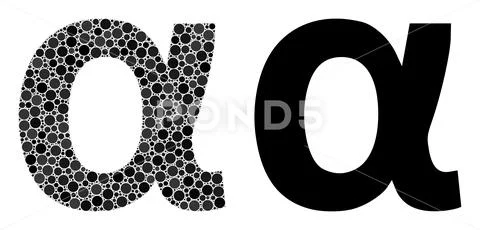 Vector Alpha Greek Lowercase Symbol Composition of Small Circles ...