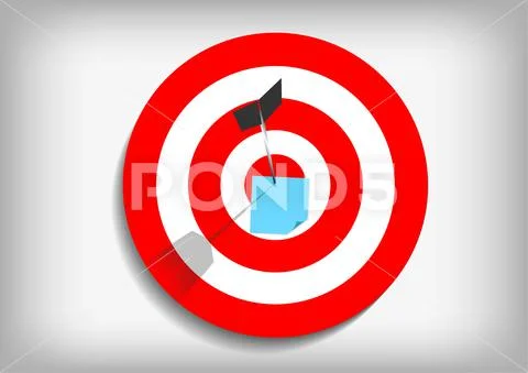 Vector : Archery target and arrow with post-it note ~ Clip Art #143603031