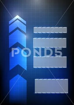 Vector : Arrows empty chart on blue background ~ Clip Art #143600903