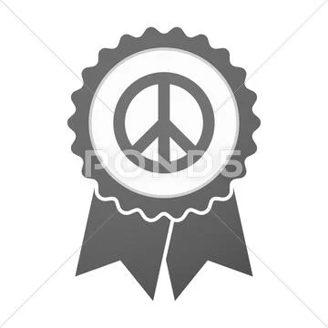 Vector badge icon with a peace sign: Royalty Free #57234918
