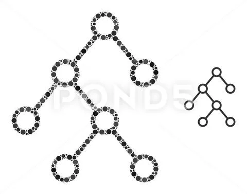Vector Binary Chart Links Collage of Small Circles: Royalty Free #164067570