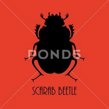 Vector black beetle, egyptian symbol. Lady bug logo template ...